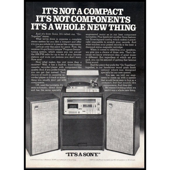 Sony | Art | 979 Stereo System Hst49 Ps212 Turntable Vintage Print Ad ...